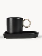 Sada porcelánových šálků na espresso's podšálky Niki, 2 díly