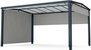 Blumfeldt Pantheon Cortina Solid Sky Pergola 3x4, odolná proti povětrnostním vlivům, prášková barva, boční panely