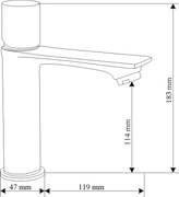 Mexen Royo One Umyvadlová baterie, Bílá/Zlatá,72201-25