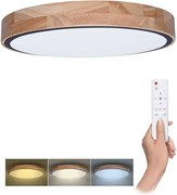 LED stropní světlo s dálkovým ovládáním Iron Oak nastavitelné - průměr 40 cm, hnědá