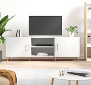 TV skříňka bílá 150 x 30 x 50 cm kompozitní dřevo