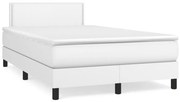 Box spring postel s matrací bílá 120x190 cm umělá kůže 3269814