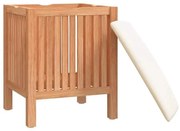 Bambusový koš na prádlo, čalouněné víko, smetanová/přírodní, NoBi BAMBOOJOY