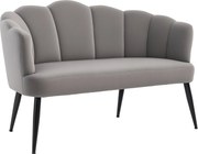 HOMCOM 2-místná pohovka 132 cm s opěrkami, se zadní částí ve tvaru mušle, malá moderní pohovka potažená sametem s kovovými nohami do obývacího pokoje,