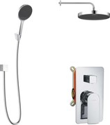 kielle Vega - Sprchový set s baterií pod omítku, pro 2 spotřebiče, s příslušenstvím EcoSpare a tělesem, chrom 20618SP110