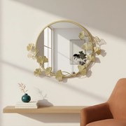 Kulaté nástěnné zrcadlo s ozdobným rámem SOL, Ø 50 cm
