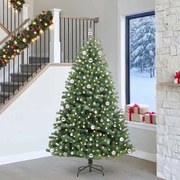 Umělý Skládací Vánoční Strom Zelená 240 cm PVC a kov 3395507