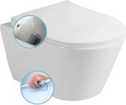 Sapho Sapho, AVVA CLEANWASH závěsná WC mísa s bidet. sprškou, Rimless, 35,5x53cm, bílá, 100312