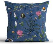MK Lůžkoviny Bavlněný povlak na polštář Renforcé 40 x 40 cm - Herbář tmavě modrý