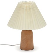 Béžová/v přírodní barvě stolní lampa z kaučukového dřeva s textilním stínidlem (výška 33 cm) Benicarlo – Kave Home