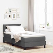 Postel s boxspringem s čelo Tmavě šedá 80 x 200 cm textil 3338567