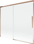 Mexen Rox, 2-křídlová posuvná vanová zástěna 180 x 150 cm, 8mm čiré sklo, růžové zlato profil, 8C9-180-001-60-00