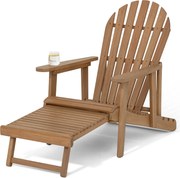 Tchibo - Zahradní křeslo Adirondack s výsuvnou podnožkou - barva: hnědá