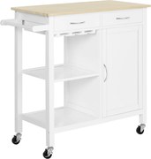 HOMCOM Kuchyňský Vozík Multipurpose Služební Vozík S Regály A Kolečky Do Koupelny A Ložnice Se Šuplíkem A Skříňkou 89x40x84cm | Aosom