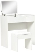 HOMCOM Moderní toaletní stolek 80Š x 40H x 79V cm se sklopným zrcadlem, zásuvkou a úložným prostorem + stůl | Aosom