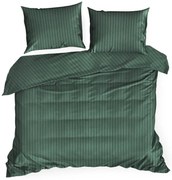 Saténové povlečení 220x200 Vera green dark damask stripes Eurofirany
