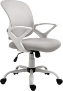 Ergonomická kancelářská židle Vinsetto s mesh opěradlem, nastavitelné otočné křeslo s vzhledem lnu, počítačová židle pro kancelář, šedá | Aosom