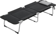 Outsunny Skládací Kempingová Postel s Polštářem a Taškou 183 x 66 x 33 cm, Příruční Postel do 114 kg, Skládací Postel pro Dospělé, Vnitřní i Venkovní