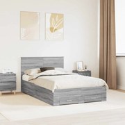 Rám postele s čelo Šedá Sonoma 135 x 190 cm Kompozitní dřevo 3408277