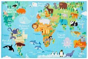Obsession, Dětský kusový koberec Torino kids 233 WORLD MAP, 80x120, vícebarevná, dětský pokoj