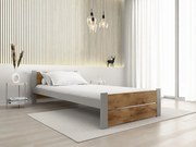 Postel IKAROS DOUBLE 90 x 200 cm, dub artisan/šedá Rošt: Bez roštu, Matrace: Bez matrace