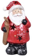 LED světelná dekorace Santa Claus na lyžích, výška: 16 cm