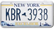 Americká SPZ New York Excelsior KBR 3938