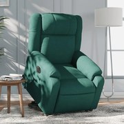 Elektrické zvedací polohovací křeslo tmavě zelené textil 3205232