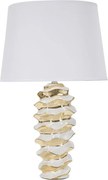 Bílá/ve zlaté barvě keramická stolní lampa s textilním stínidlem (výška 53 cm) Glam Space – Mauro Ferretti