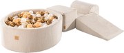 Béžové manšestrové pěnové hřiště 3 ks výška 30 cm 225x90 cm – Meowbaby