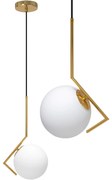 Toolight Moderní skleněná závěsná stropní lampa zlatá APP429-1CP