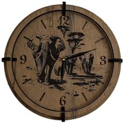 Li-Go "Sloni" Dřevěné hodiny 32 cm provedení povrchu: dub světlý