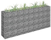 Gabionový vyvýšený záhon pozinkovaná ocel 180 x 30 x 90 cm 145635