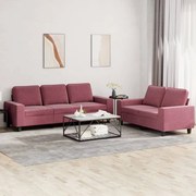 2dílná sedací souprava vínová textil 3201904