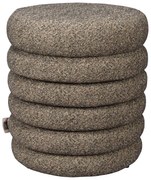Hnědý taburet z textilie bouclé Fern – Dutchbone