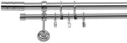 Dvouřadá Garnýž Cylinder 25/19 mm ocelový efekt 160 cm