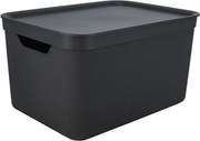 Rotho JIVE DECO Box s víkem, 36,5 × 26,5 × 20,3 cm, 16 l, antracit
