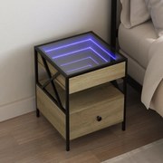 Noční stolek s Infinity LED dub sonoma 40 x 40 x 51 cm