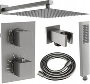 Mexen Cube DR02 podomítkový sprchový set s dešťovou sprchou 25x25 cm (6v1), grafitová, 77502DR0225-66