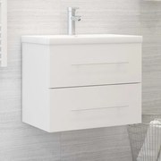 Skříňka Se Zápustným Umyvadlem Kompozitní Dřevo Bílá - bez vodovodní baterie / 60 x 38.5 x 48 cm