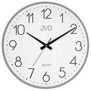 JVD Šedé nástěnné kovové netikající tiché hodiny JVD HK4169.2