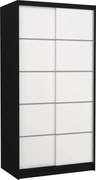 ADRK Šatní skříň posuvná RIVA B-W 100, bílá/černá