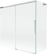 Mexen Rox, L posuvná 2-křídlová vanová zástěna 160 + 70 x 150 cm, 8mm čiré sklo, chromový profil, 8C9L-160-070-01-00