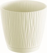 PRO Květináč s miskou SANDY P krémový 12,9cm
