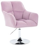 LuxuryForm DESIGN Otočné křeslo AMALFI VELUR na stříbrném talíři - levandule