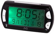 JVD Černý rádiem řízený digitální budík JVD RB358.10 s teploměrem a podsvícením