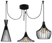 Černé závěsné svítidlo s kovovým stínidlem Mezopotamya – Opviq lights