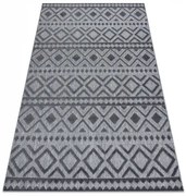koberec Strukturální SOLE D3852 Boho, diamanty   ploché tkaní šedá velikost 180x270 cm | krásné koberce cz