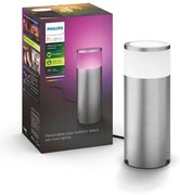 Philips hue 8719514388499 led zahradní sloupek calla 1x8w | 600lm | 2200-6500k | rgb - ip65, nerez, prodlužovací jednotka bez napájecího zdroje, white and color ambiance