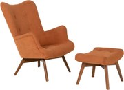 Křeslo Grande s podnožkou, Power17 orange/ořech